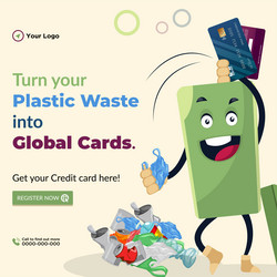 Banner design of turn your plastic waste Vector Image
