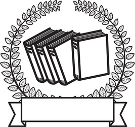 Crown of leaves with wavy pages book Royalty Free Vector