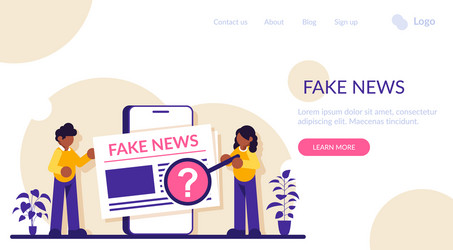 Fake news concept man and a woman view Royalty Free Vector