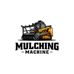 Forestry mulching machine isolated Royalty Free Vector Image