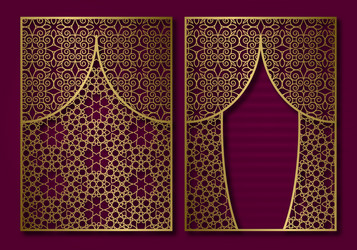 Golden vintage book cover template face and back Vector Image