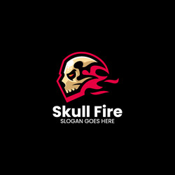 Logo skull fire simple mascot style Royalty Free Vector