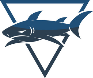 Polygonal origami shark isolated Royalty Free Vector Image