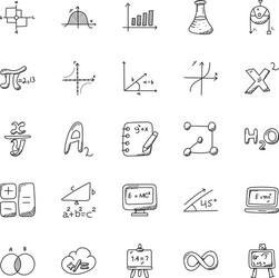 Mathematics outline icons set - math and algebra Vector Image