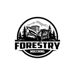 Forestry mulching machine isolated logo Royalty Free Vector