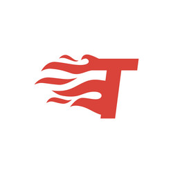 Flame fire letter t creative logo design Vector Image