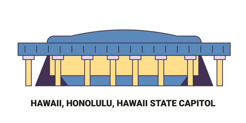 United states honolulu tourism landmarks Vector Image