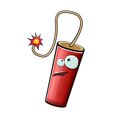 Cartoon burning dynamite characters isolated Vector Image