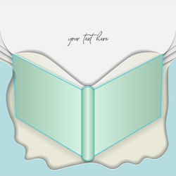 A postcard in the papercut style an open book Vector Image