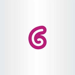 Letter g 6 icon red logo symbol sign Royalty Free Vector