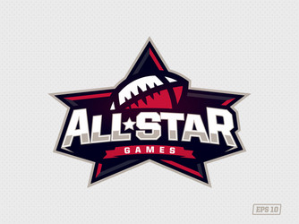 All star basketball sports logo emblem Royalty Free Vector