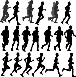Group Running Silhouette Vector Images (over 6,900)