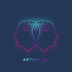 Artificial intelligence and machine learning logo Vector Image