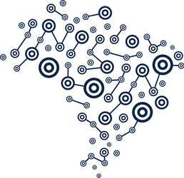 Brazil network map Royalty Free Vector Image - VectorStock