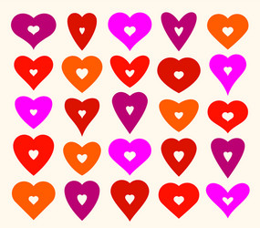 Heart shapes with small hearts inside logos Vector Image