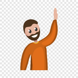 Man hand up icon cartoon style Royalty Free Vector Image