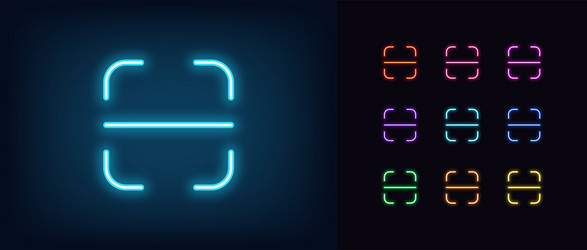 Outline neon id circuit icon set glowing neon Vector Image