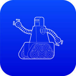 Robot with caterpillar track icon outline Vector Image