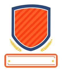 Military badge with tank on shield army crest Vector Image