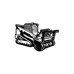 Forestry mulcher machine logo Royalty Free Vector Image