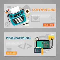 Programming and copywriting concept banners Vector Image