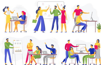 Team collaboration teamwork workshop meeting Vector Image