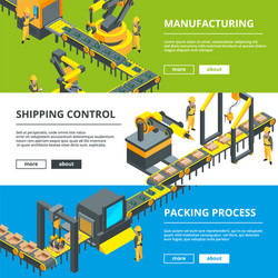 Manufacturing business company landing page Vector Image