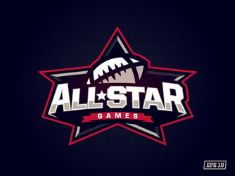 All star basketball sports logo emblem Royalty Free Vector