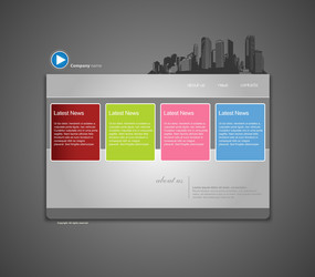 Website template with city Royalty Free Vector Image