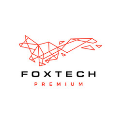 Fox technology broken glass geometric polygonal Vector Image