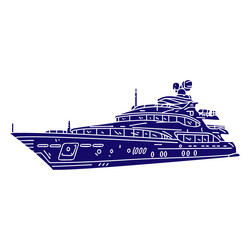 Cruise ship fancy cut-out high quality Royalty Free Vector