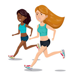 A cute girl running Royalty Free Vector Image - VectorStock