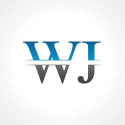 Initial wj letter linked logo creative letter wj Vector Image
