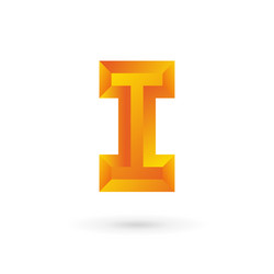 Red and black glossy swirly letter i icon Vector Image