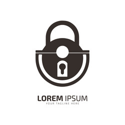 Minimal and abstract logo of lock lock icon door Vector Image