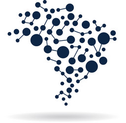 Brazil network map Royalty Free Vector Image - VectorStock