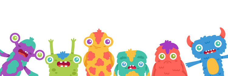 Cartoon monsters background cute monster Vector Image