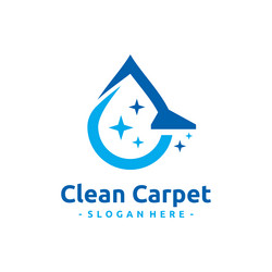 Clean carpet logo interiors cleaning service Vector Image