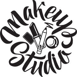 Makeup studio beauty and fashion salon emblem Vector Image