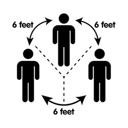 Safe distance between people Royalty Free Vector Image