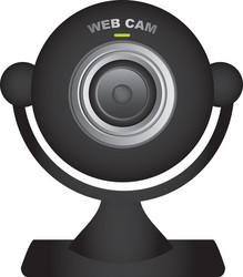 Black web cam over white background Royalty Free Vector