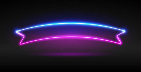 Glowing neon ribbon banner Royalty Free Vector Image