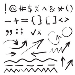 Hand drawn arrow set isolated on white background Vector Image