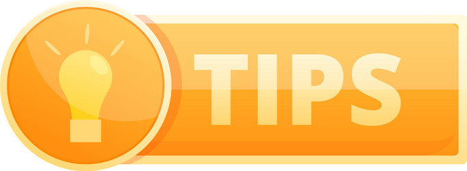 Tips emblem icon cartoon style Royalty Free Vector Image