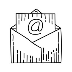 Email icon doodle hand drawn or outline style Vector Image