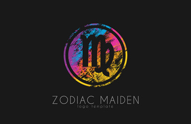 Zodiac maiden logo design maiden symbol logo Vector Image