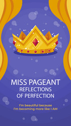 Flat pageant contest post stories set Royalty Free Vector