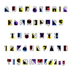 Geometric font with alphabet letters consist Vector Image
