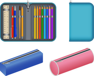 Box pencil case cartoon Royalty Free Vector Image