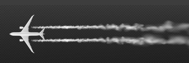 Plane smoke trail jet trails white airplane Vector Image